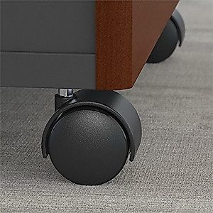 Bush Business Furniture Series C Right Handed L Shaped Desk with Mobile File Cabinet in Hansen Cherry