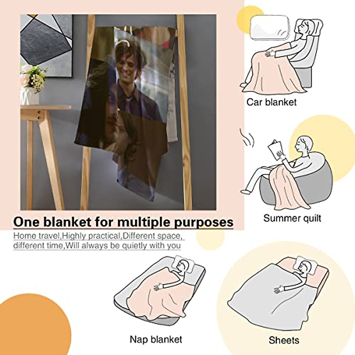 Suping Flannel Fleece Blanket Lightweight Super Soft Warm Cozy Luxury Throw Blanket Home Decor for Couch, Bed, Sofa, Travel 50inchX40inch,Black