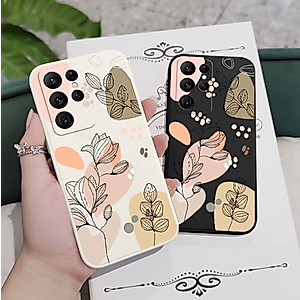 Doowear Galaxy Note 20 Ultra Case for Women Girls Cute Plants Leaf Camera Lens Protector Soft TPU Bumper Rubber Silicone Shockproof Protective Cover Phone Case for Samsung Galaxy Note 20 Ultra-Green