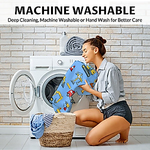 Construction Truck Blanket Gift - 40 x 50 Inches Cute Excavator Throw Blanket for Trucks Lovers, Kids, Boys & Men - Blue Soft Fuzzy Blankets for Bed, Couch & Travel