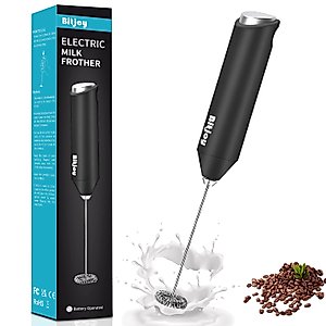 Milk Frother Electric Mixer Coffee - Battery Operated Whisk Handheld Drink Stirrer Mixing Wand - Mini Coffee Foam Blender Hand Held for Matcha, Latte, Cappuccino, Frappe, Chocolate
