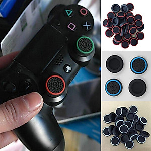 shlutesoy 4Pcs Replacement Silicone Thumb Grip Stick Cap Covers,Controller Thumb Silicone Stick Grip Cap Cover for PS3 PS4 Xbox ONE Red