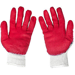 CBC Crown PREMIUM Non-Slip Red Latex Rubber Palm Coated Work Safety Gloves Garden Gloves (300 PAIRS)