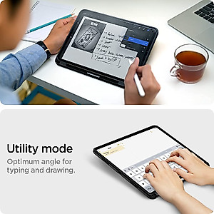 Spigen Tough Armor Pro Designed for iPad Pro 11 inch Case M2 4th Generation (2022) / 3rd Generation (2021) / 2nd Generation (2020) / 1st Generation (2018) with Pencil Holder - Black