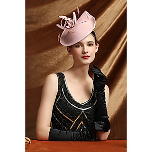 Comott Fascinator Feather Tea Party Pillbox Derby Hat Cocktail Wedding Bridal Fascinators Headband for Women