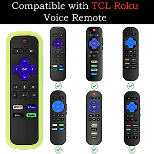 Silicone Protective Controller Cover fits for Roku TV Voice Remote | Element | Onn | Hisense | Westinghouse Roku TV Controller Cover,Glow in The Dark