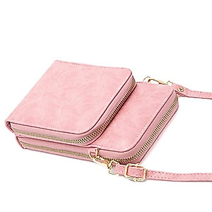 ISYSUII Crossbody Bags for Women for Samsung Galaxy A71 Cell Phone Wallet Purse with Credit Card Holder Adjustable Shoulder Strap Leather Handbag Clutch for Women Girls Gift,Black