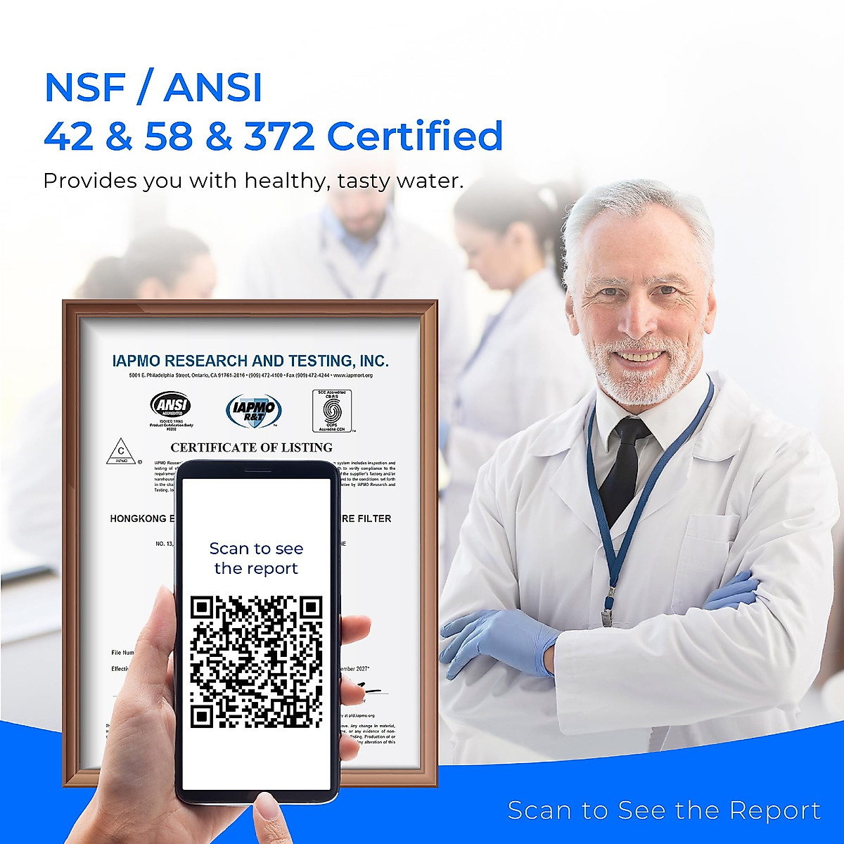 Waterdrop G3P800 Reverse Osmosis System, 800 GPD Fast Flow, NSF/ANSI 42 & 53 & 58 & 372 Certified, 3:1 Pure to Drain, Tankless Under Sink RO Water Filter System, LED Purifier, Smart Faucet