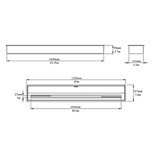 Indoor Ventless Fireplace Insert - 44" Ethanol Burner - Ignis EHB4400