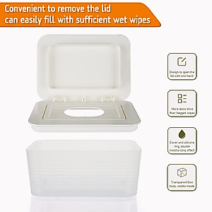 Whiidoom Large Capacity Wipes Dispenser Removable Plastic Wipes Case Keeps Wipes Fresh (White)
