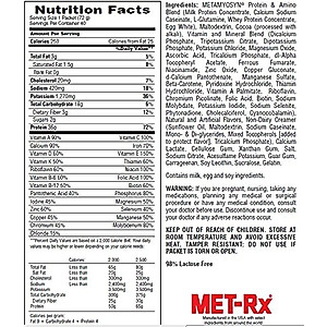 MET-Rx Meal Replacement Powder Boxed, Extreme Chocolate, 2.54 Oz, Pack of 40
