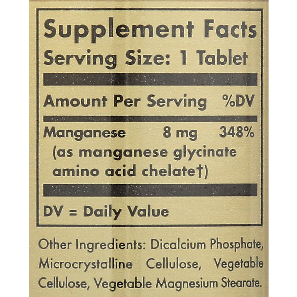 Solgar Chelated Manganese Tablets, 100 Tabs