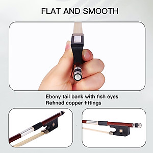 ADM 4/4 Full Size Student Cello Bow, Well Balanced Handmade Brazilwood Classic Cellos Bow Light Weight with Horsehair, Ebony Frog for Beginners