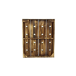 Deco 79 Wood 16 Bottle Wall Wine Rack, 21" x 4" x 25", Brown