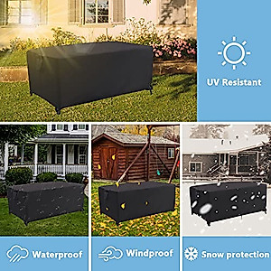 Jungda Outdoor Dining Table Cover,60 Inch Rectangle Patio Dining Table Cover,Waterproof Outside Table Cover Furniture Cover - 60 X 38 X 28 Inch