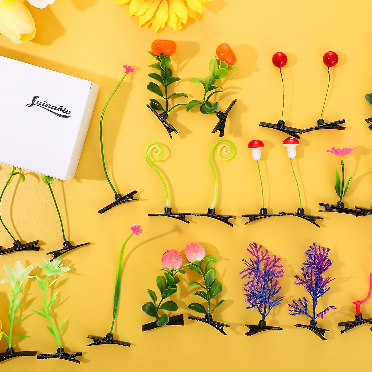 30 Pcs Mixed Style Hair Clips for Women & Girls - Bean Sprout, Flower, Grass, Butterfly Hairpins & Barrettes - Great for School, Home, Party, Christmas