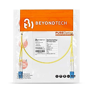 BEYONDTECH LC to LC Fiber Patch Cable Single Mode Duplex - 1m (3.28ft) - 9/125um OS1 LSZH PureOptics Optic Patch Cable Series