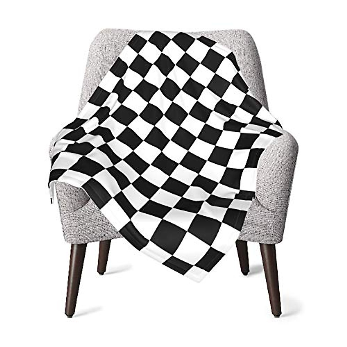 Race Waving Checkered Flag Baby Blanket Cute Custom Unisex Warm Super Soft and Comfortable Cotton Flannel Blanket one sizeBlack