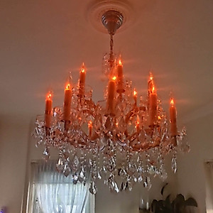 Flickering Flame Light Bulbs C7 Flame Shaped E12 Candelabra Base Flicker Chandelier Flame Effect Replacement Bulb Christmas Candle Lights Decorative Night Light for Halloween Party Christmas, 12 Pack