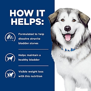 Hill's Prescription Diet c/d Multicare Urinary + Metabolic Weight Chicken Flavor Dry Dog Food, Veterinary Diet, 8.5 lb. Bag(Pack of 1)