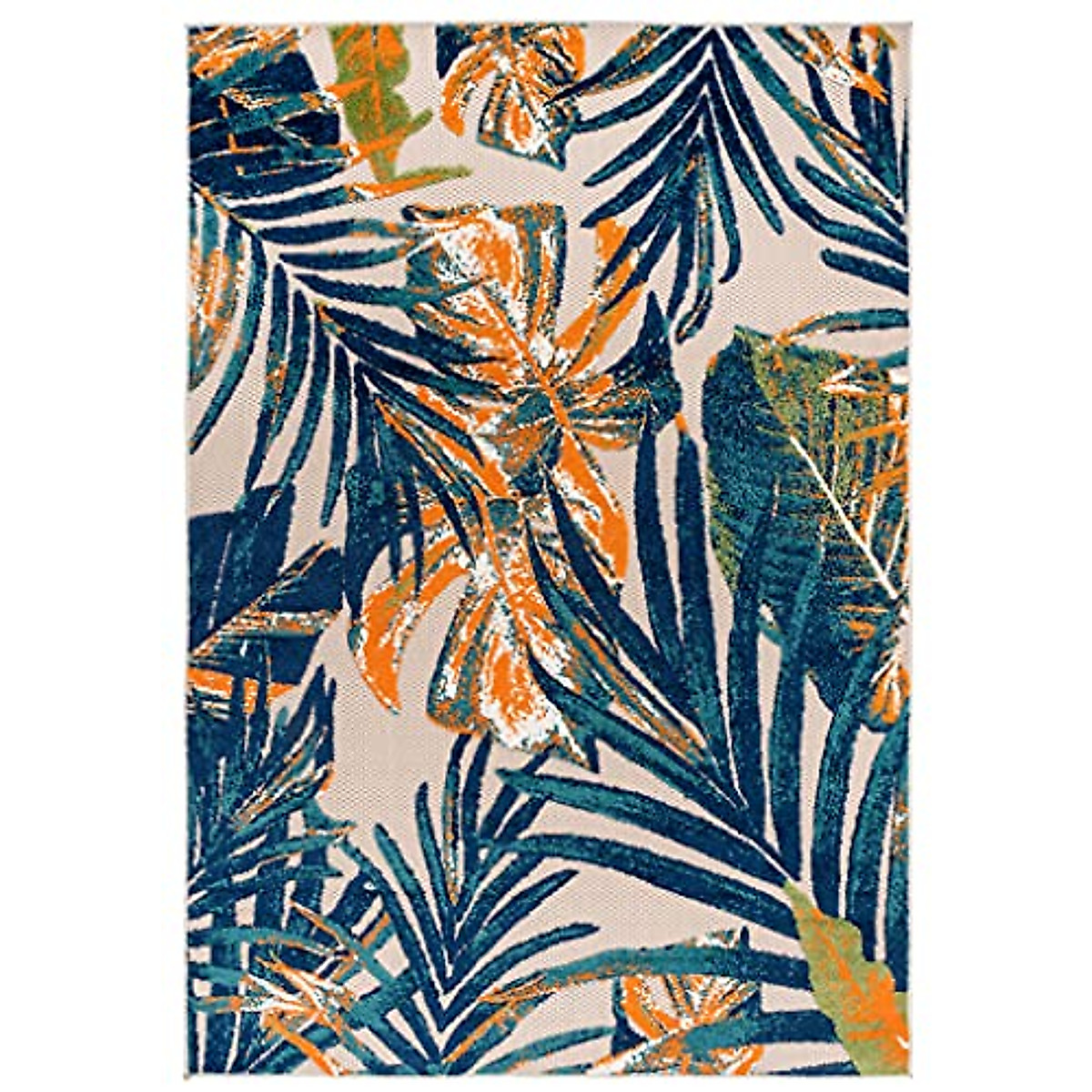 Rugshop Tropical Floral Leaves Indoor/Outdoor Area Rug 5' x 7' Multi