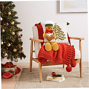 DAGLLGEW Gingerbread Man Plush 2Pcs Christmas Gingerbread Pillow Stuffed Cute Gingerbread Man Plush Toys Gingerbread Christmas Decorations Gifts for Christmas