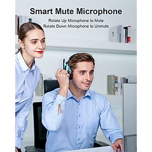 Link Dream Trucker Bluetooth Headset 20H Talktime Wireless Headset with 270°Rotatable Noise Cancelling Microphone USB Dongle for Online Meeting, Office Home, Call Center, Computer, Cell Phone