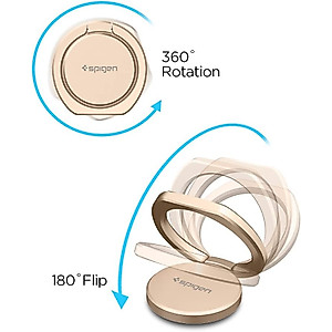 Spigen Style Ring 360 Cell Phone Ring/Phone Grip/Stand/Holder for All Phones and Tablets Compatible with Magnetic Car Mount - Champagne Gold