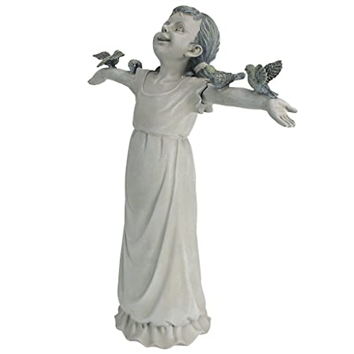 Design Toscano NG34012 Basking in God's Glory Little Girl Outdoor Garden Statue, Medium, Two Tone Stone