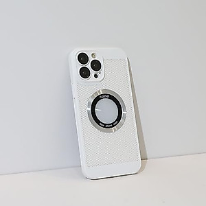 Mophinda Cooling Breathable Phone case，Logo View Magnetic Anti Fingerprint Contain Anti Scratch Film for Lens Men Boys Women Girls for iPhone 13 Pro Max 6.7’’（White）