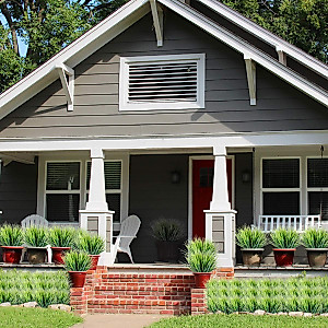 JEMONG 30 Bundles Artificial Grasses Outdoor UV Resistant Fake Grasses No Fade Faux Plastic Plants Garden Porch Window Box Decorating…