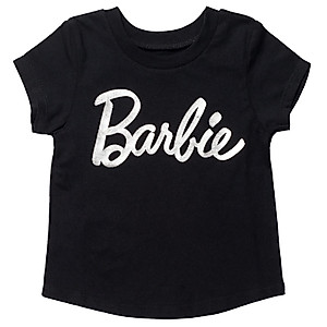 Barbie Toddler Girls Fashion Pullover Graphic T-Shirt Black/Silver 4T