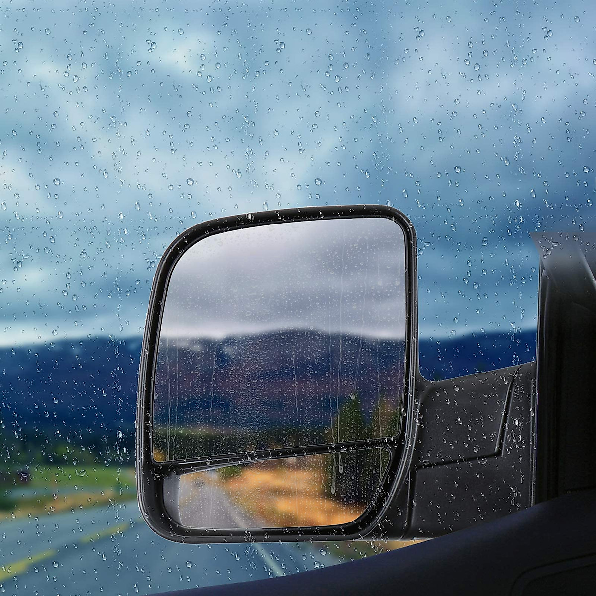 ECCPP Driver Side Mirrors, Left Rear View Mirrors fit 2003-2013 For Ford E-150 E-250 2004-2013 For Ford E-350 E-450 Super Duty E-450 Power Heated Manual Folding