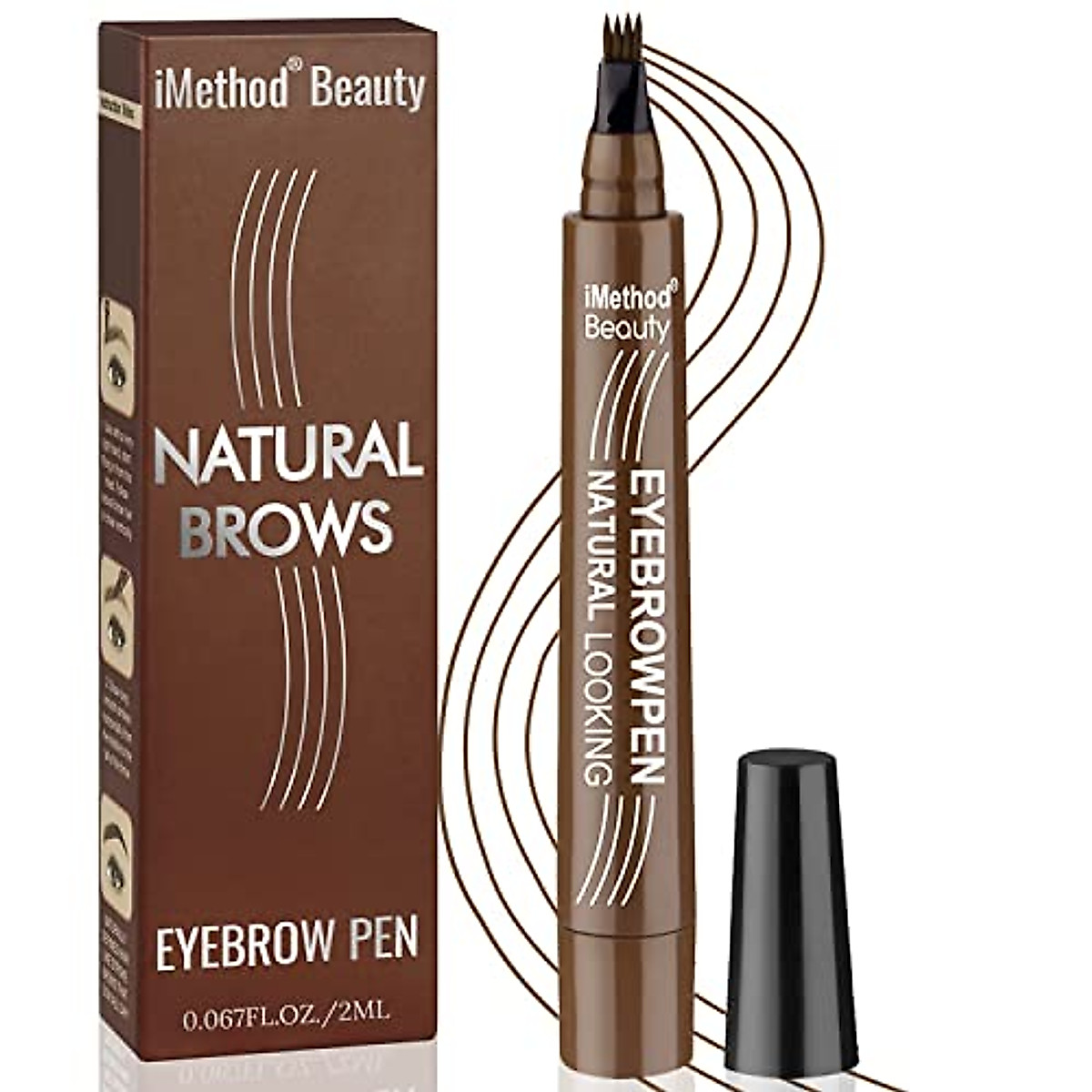 iMethod Eyebrow Pen - Upgrade Eyebrow TattooPen, Eyebrow Makeup, Long Lasting, Waterproof and Smudge-proof, Brown
