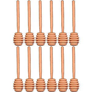 Creative Hobbies® 6 Inch Wood Honey Dipper Stick Server for Honey Jar Dispense Drizzle Honey New | Pack of 12