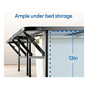 Sleepy's Raised 13 Inch High Metal Platform Frame | Support Mattress Foundation | No Box Spring Needed | Underbed Storage Space | Full Size