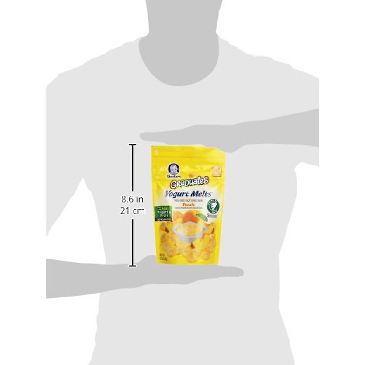 Gerber Yogurt Melts Freeze-Dried Yogurt Snack made with real fruit, Peach, 1 oz