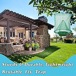 6Pack Ranch Fly Trap - Reusable Fly Trap with Tray for Indoor Outdoor Hanging Farms,Stable,Garden,Orchard,Park