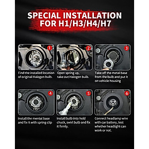 LASFIT H4 9003 Bulbs, HB2/H19/H1S/P43T High/Low Lights, 400% Super Bright 60W 6000LM 6000K White, 360 Adjustable Beam, Plug&Play (2 bulbs)