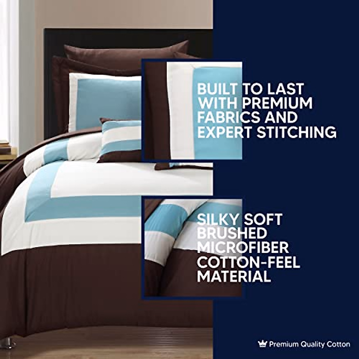 Chic Home 10-Piece Bed in a Bag Comforter Set, Brushed Microfiber,Shams, Decorative Pillows and Sheet Set Included, Queen, Brown