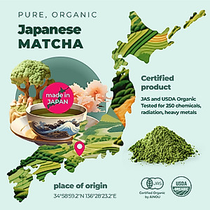 Matcha Powder from Japan, Organic Matcha Green Tea Powder, No Sugar Added Matcha Tea Powder for Matcha Latte, Japanese Green Tea Matcha - Premium Culinary Grade Te Matcha Organic - 3.5 oz/ 100g - by AprikaLife