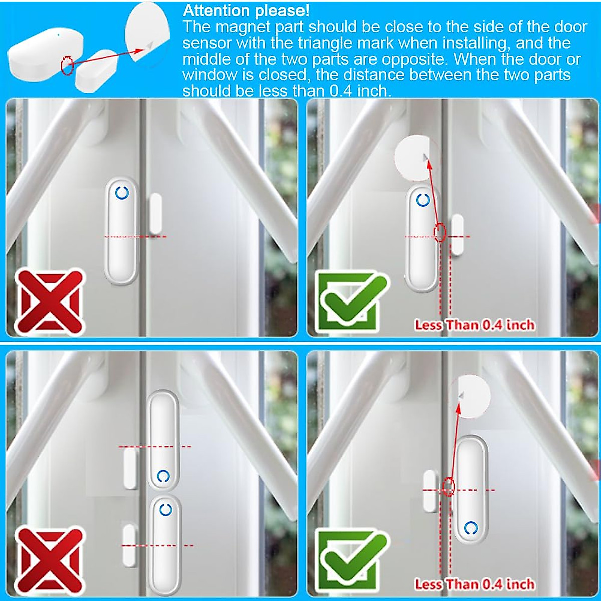 YisTech Caregiver Pager Door Alarms for Dementia Patients/Kids Safety/Home Security,Door Sensor Alarm for Elderly/Business/Home/Store/Mailbox