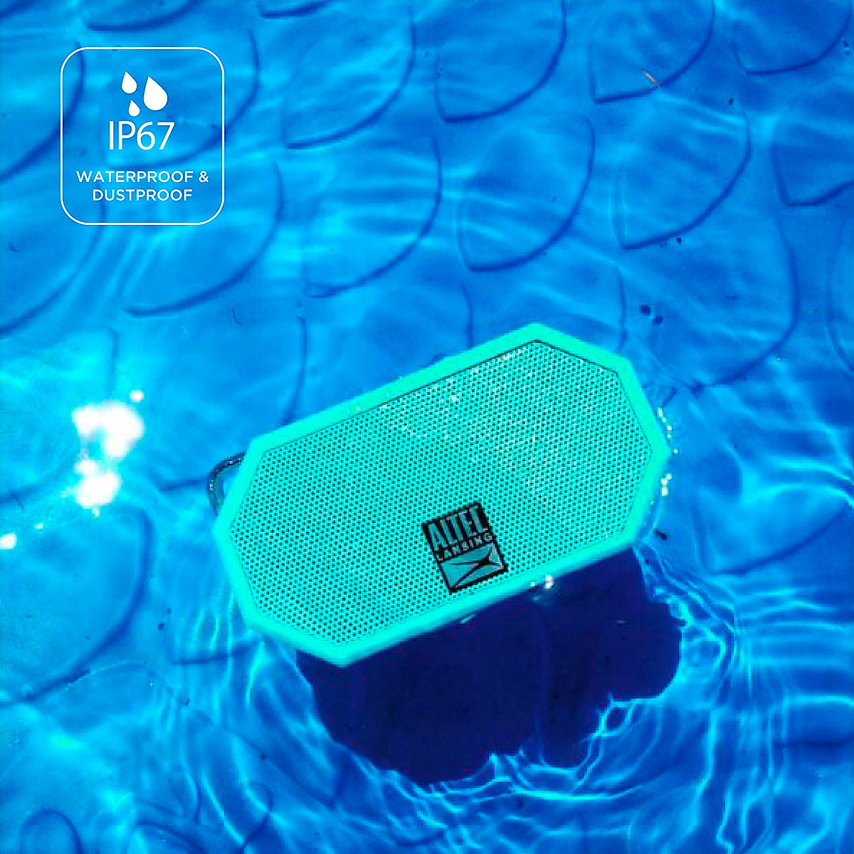 Altec Lansing Mini H2O - Waterproof Bluetooth Speaker, IP67 Certified & Floats in Water, Compact & Portable Speaker for Hiking, Camping, Pool, and Beach,Aqua