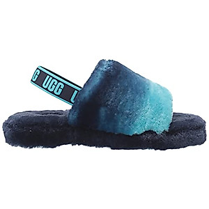 UGG K Fluff Yeah Gradient Slipper, Blue Combo, 5 US Unisex Big Kid