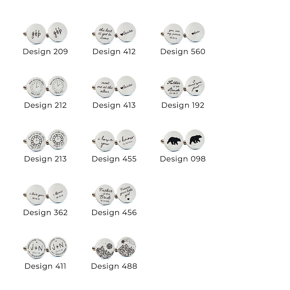 Mini Wim Custom Engraved Stainless Wedding Cuff Links, Free Engraving, Personalized Cufflinks for Groom, Jewelry Gift for Men, Father of the Bride Gift from Bride