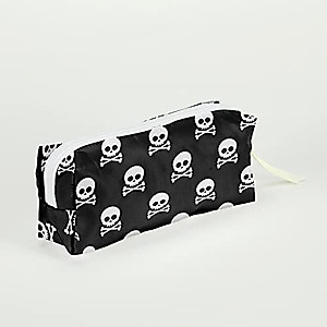 Pencil Pouch Pencil Case Pencil Bag Pen Case Pouch Box Organizer for Teen Girls Boys School Students Men Women Waterproof Zipper Pouch for Office Supplies Makeup, Halloween Skull Bone Décor