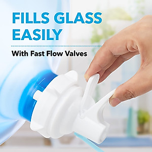 [4 PC Set] 2PC Water Container Stand & 2PC 55MM Water Valves - Extra Tall Water Gallon Dispenser - Water Dispenser for 5 Gallon Bottle & 3 Gallon Water Bottle - 3 Gallon Water Jug Stand