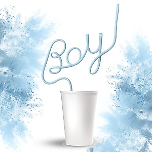 10 Pack Gender Reveal Straws, Gender Reveal Decorations, Baby Shower Decorations, Baby Shower Decorations For Girl and Boy, Gender Reveal Ideas, Baby Gender Reveal Party Supplies