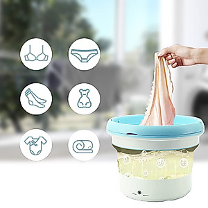Portable Washing Machine,Mini Folding Washing Machine,Lightweight Compact Washing Machine for Baby Clothes Underwear Camping Travelling Apartment Dorms 7L 1.9KG (Blue)