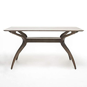 Christopher Knight Home Idalia Curved Leg Rectangular Dining Set, 5-Pcs Set, Natural Walnut / Mint